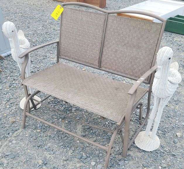 Outdoor Rocking Chair And 2 Wicker Flamingo Planters - Dixon's Auction ...