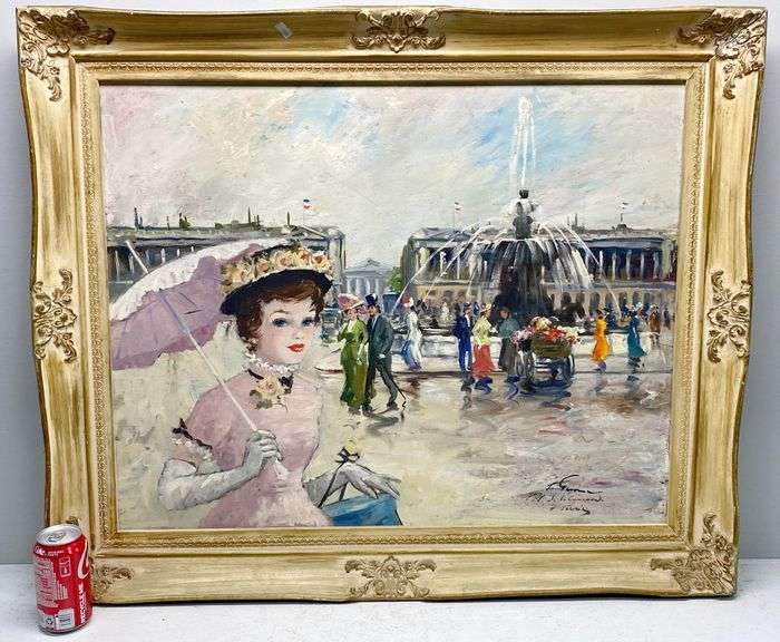 Francois Gerome Paris School Oil On Canvas Painting - Dixon's Auction ...