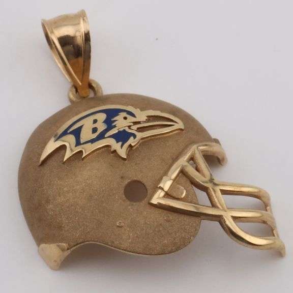 14kt Gold Baltimore Ravens Helmet Pendant 2.6g - Dixon's Auction at ...