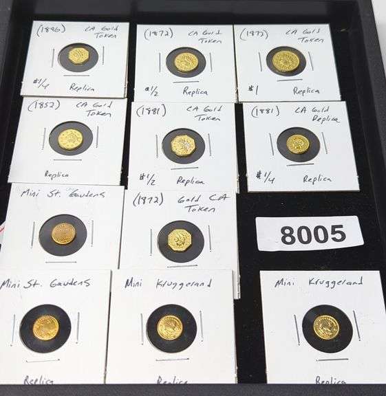 Group Of California Replica Tokens And Miniature Replica Gold Coins ...