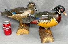 Pair Custom Art Concepts For Ducks Unlimited Wood Duck Sculptures ...