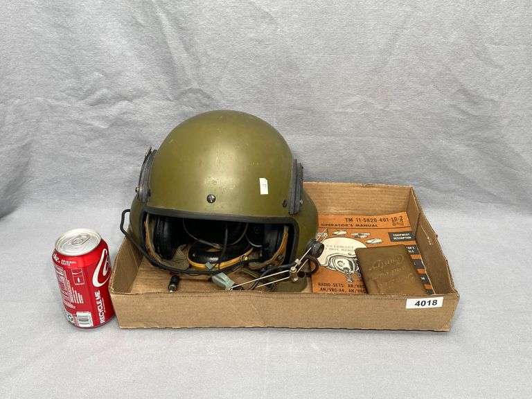 Vintage US Tank Operator Helmet W/ Partial Avionics - Dixon's Auction ...