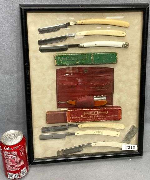 7 Antique Straight Razors W/ Cases - Dixon's Auction at Crumpton