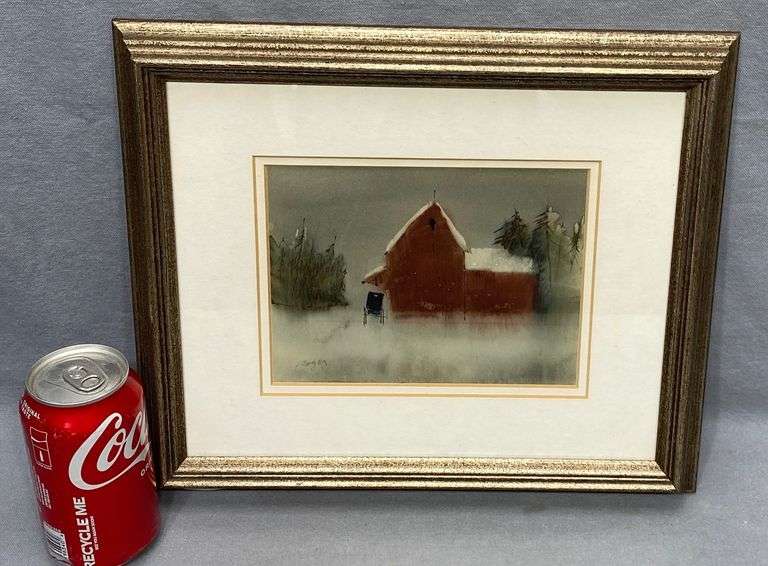 Roger Haas Watercolor - Dixon's Auction at Crumpton