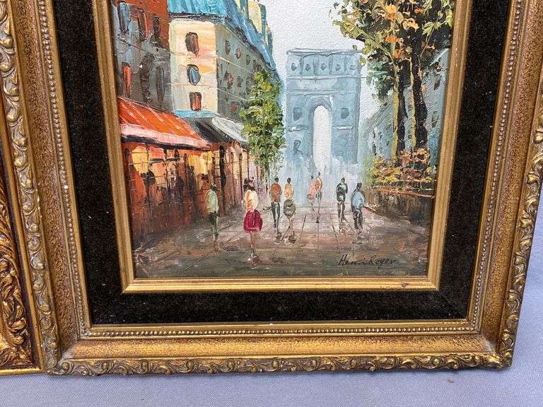 (2) Vintage Framed Henri Royer Cityscape Paintings - Dixon's Auction at ...