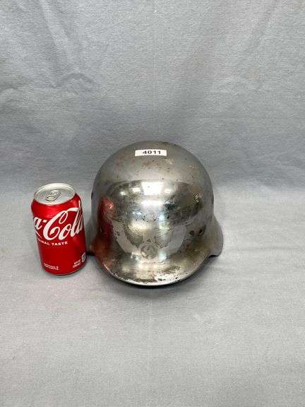 German WWII Style Helmet W/ Remnants Of Ss Decals - Dixon's Auction at ...