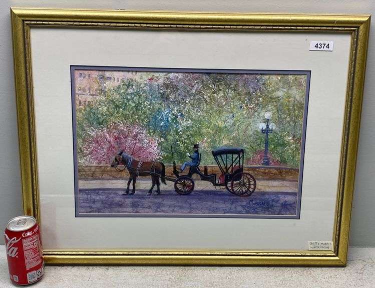 Betty Morris Watercolor Painting Of An Amish Carriage - Dixon's Auction ...