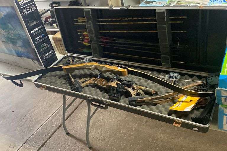 Rigid Bow Case Containing One Sage Samick Recurve Bow, One Jennings ...