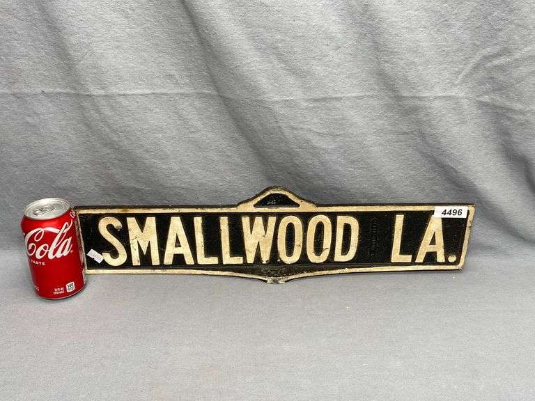 Vintage Cast Metal Smallwood La. Street Sign - Dixon's Auction at Crumpton