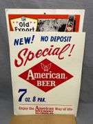 5 Vintage Beer Advertising Signs - Dixon's Auction at Crumpton