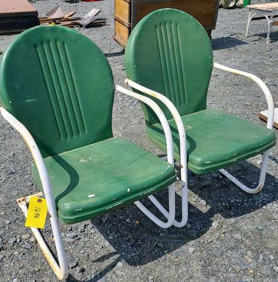 Pair Of MCM Metal Patio Chairs - Dixon's Auction at Crumpton