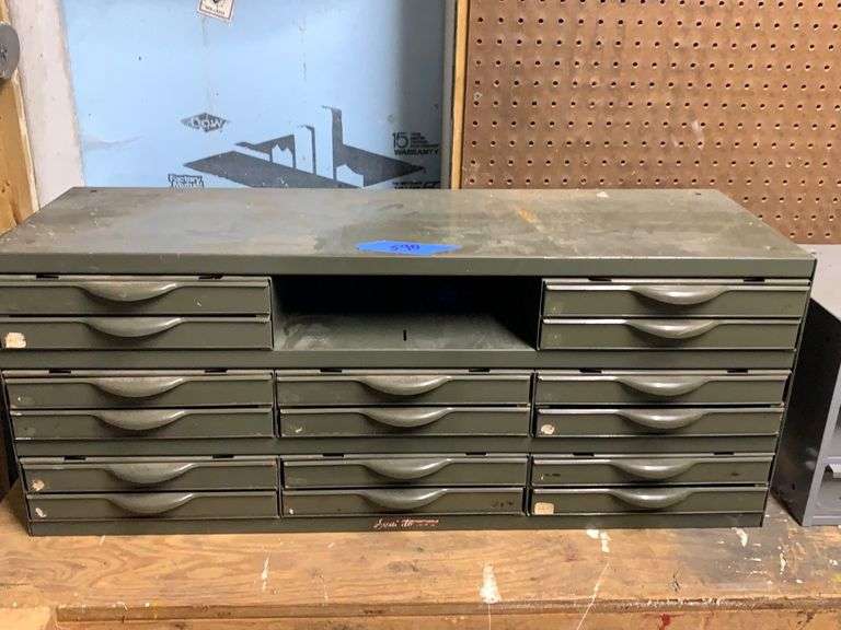 20 Drawer Equipto Industrial Organizer (missing two drawers) - Delaware ...