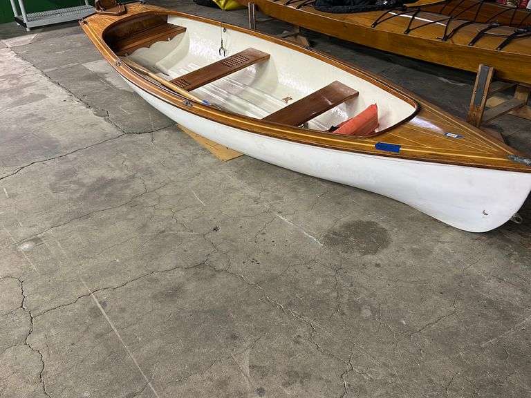 Fiberglass Bottom Row Boat w/ Oars - Delaware Auction Center