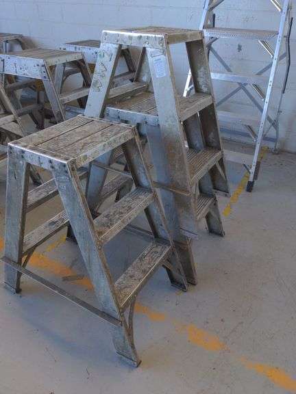 (3) Alco-Lite 3 ft. Double Sided Fixed Aluminum Ladders - Delaware ...