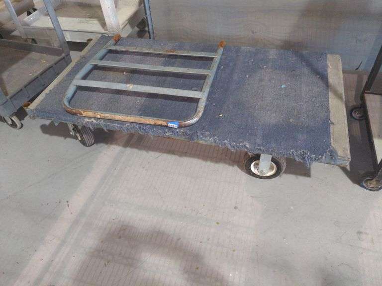 Steel Industrial Floor Cart w/ Wood Top and Removable Handle - Delaware ...