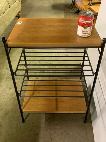 Longaberger Wrought Iron Small Stand w/ Wood Shelves - Delaware Auction ...