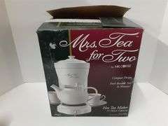 Mr. Coffee Mrs. Tea for Two Maker, (12) Boxes of Teas and Wood Tea Tray ...