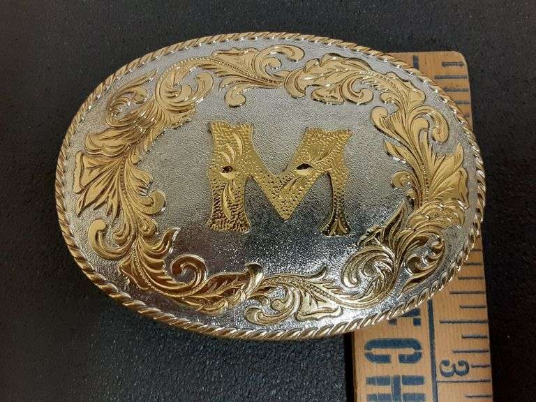 Two Toned "M" Belt Buckle - Delaware Auction Center