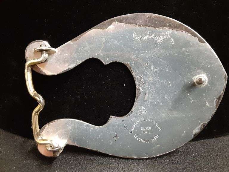 Montana Silversmiths Silver Plate Belt Buckle - Delaware Auction Center