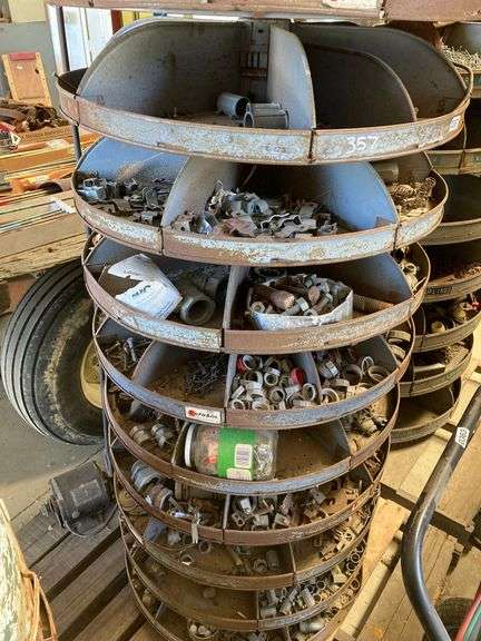 Vintage Industrial Rotabin Rotating Parts Organizer with Contents ...