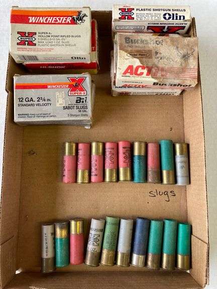Assortment of 12 Gauge Slugs and Buckshot Shells - Delaware Auction Center