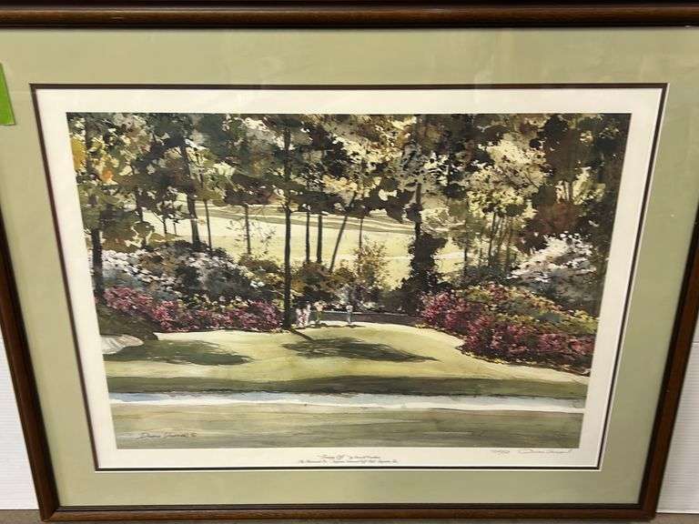 Signed Donald Voorhees 424/950 Print of Teeing Off Augusta National ...
