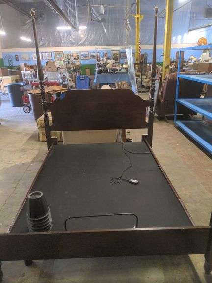 Mahogany Poster Full Size Bed Frame with Enso Sleep Systems Adjustable ...