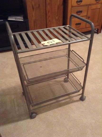 3 Tier Rolling Metal Cart - Duck Soup Auctions
