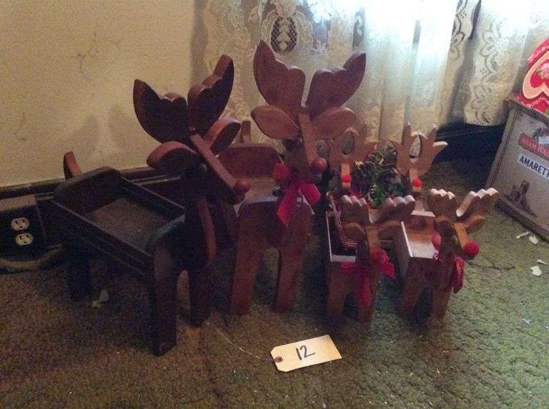 Wooden Reindeer - Duck Soup Auctions
