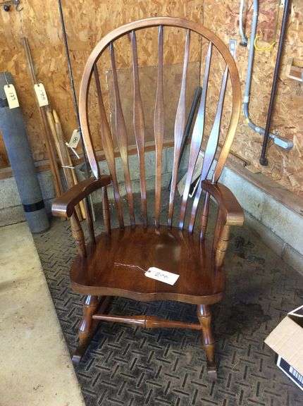 VA House Wooden Rocking Chair - Duck Soup Auctions