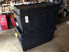 64 Gallon Commander XXL Totes with Wheels and Lids. - Duck Soup Auctions