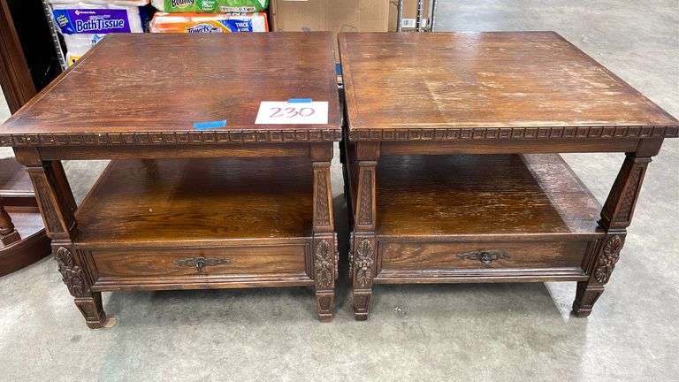 (2) ROMWEBER WOOD END TABLES - Earl's Auction Company