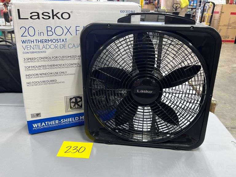 LASKO 20" BOX FAN (WITH BOX) - Earl's Auction Company
