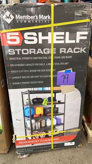 5 SHELF STORAGE RACK IN BOX - Earl's Auction Company