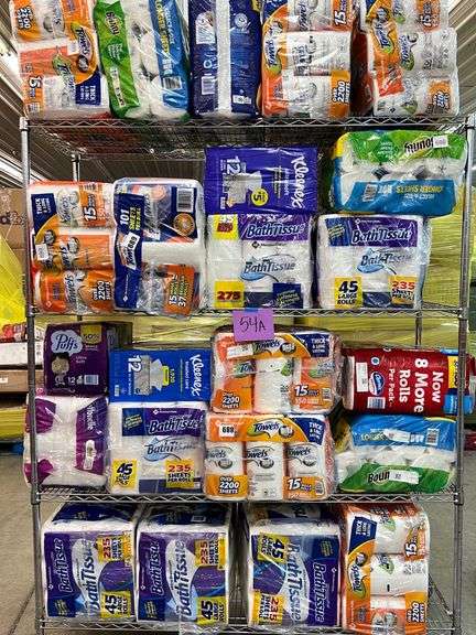 LARGE LOT OF PAPER TOWELS, TOILET PAPER & KLEENEX - Earl's Auction Company