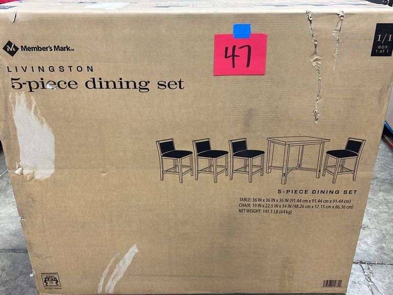 LIVINGSTON 5PC DINING SET IN BOX - Earl's Auction Company