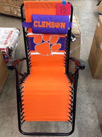 CLEMSON ZERO GRAVITY LOUNGER CHAIR - Earl's Auction Company