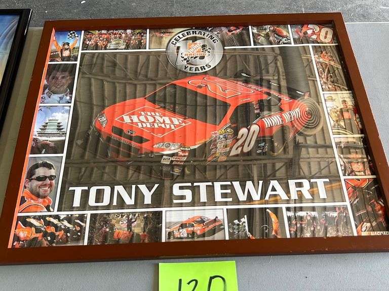 FRAMED TONY STEWART RACING POSTER - Earl's Auction Company