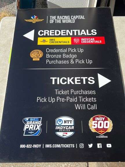 IMS INDY 500 SIGN - Earl's Auction Company