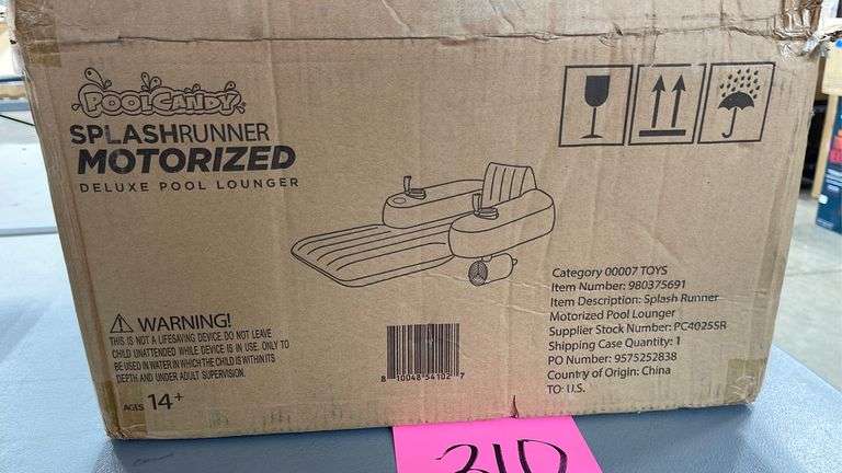 POOL CANDY MOTORIZED DELUXE POOL LOUNGER IN BOX - Earl's Auction Company