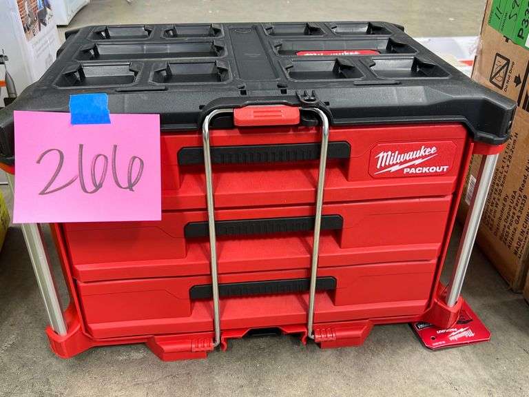 MILWAUKEE PACKOUT 3 DRAWER TOOL ORGANIZER - Earl's Auction Company