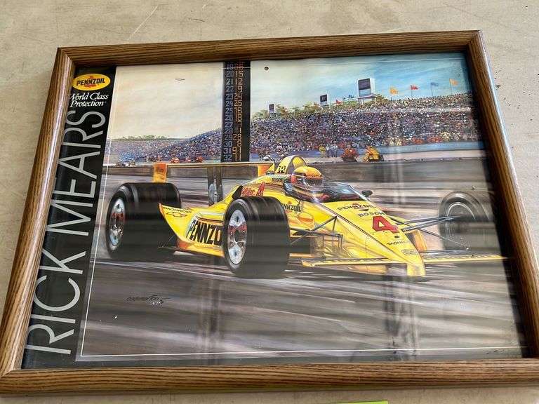 FRAMED RICK MEARS PENNZOIL PRINT - Earl's Auction Company