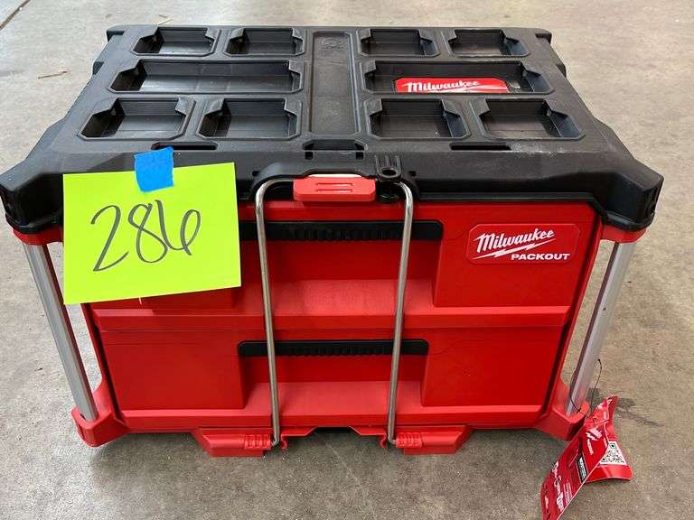 NEW MILWAUKEE PACKOUT 2 DRAWER TOOL BOX - Earl's Auction Company
