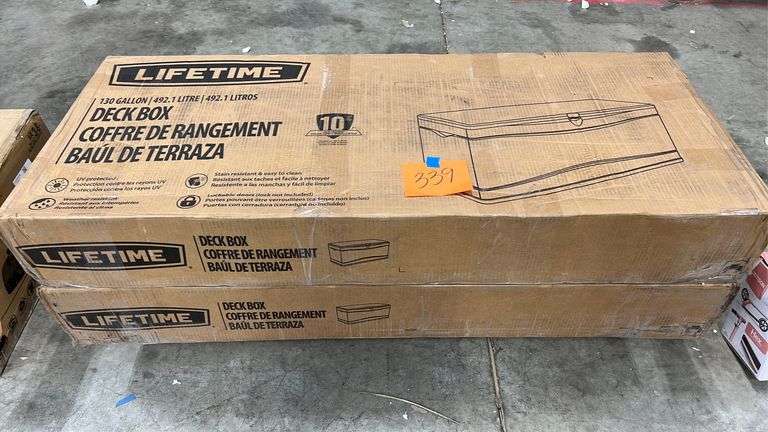 (2) LIFETIME DECK BOXES - Earl's Auction Company