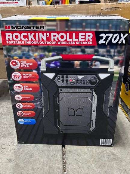 MONSTER ROCKIN' ROLLER 207X PORTABLE INDOOR/OUTDOOR WIRELESS SPEAKER IN ...