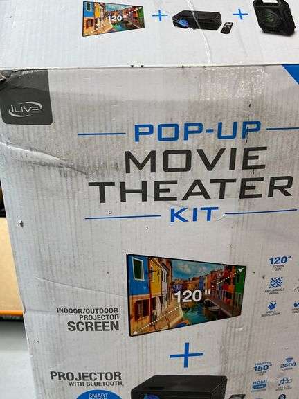 iLIVE POP-UP MOVIE THEATER KIT IN BOX - Earl's Auction Company