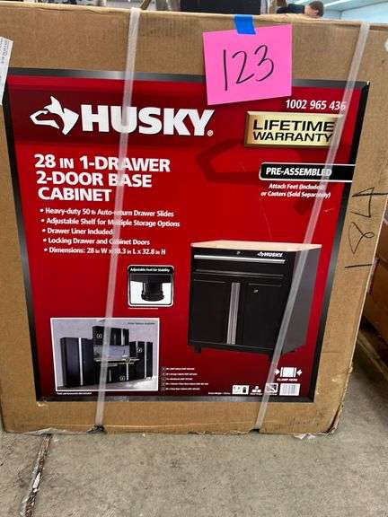 HUSKY 28" 1 DRAWER 2 DOOR BASE CABINET IN BOX - Earl's Auction Company