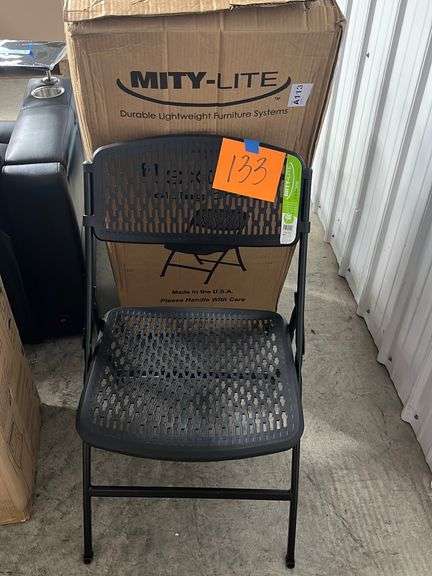 (4) MITY-LITE FOLDING CHAIRS IN BOX - BLACK - Earl's Auction Company