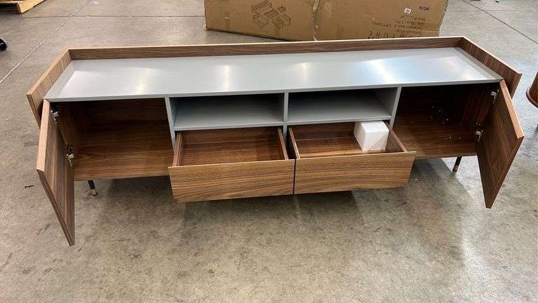 NEW 2 DOOR, 2 DRAWER LOW PROFILE CONSOLE - Earl's Auction Company