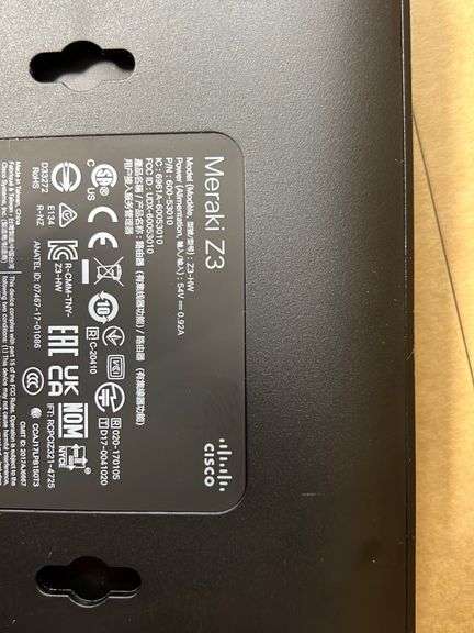 NEW CISCO MERAKI Z3-HW TELEWORKER GATEWAY APPLIANCE - Earl's Auction ...